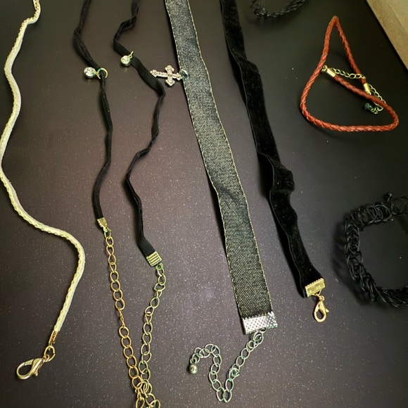 Accessories | Assorted Black And Gold Choker Necklace Set | Poshmark